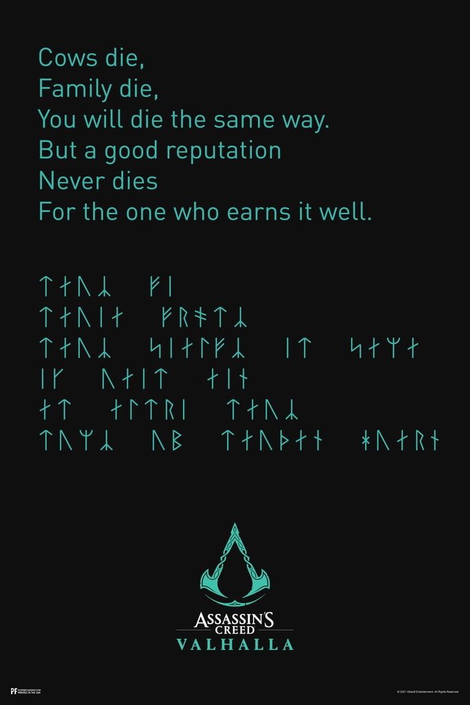 Assassins Creed Valhalla Wall Decor Wall Art Poster Bedroom Gaming Good ...