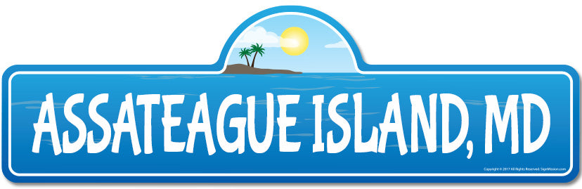 Assateague Island MD Maryland Beach Street Sign | Indoor/Outdoor ...