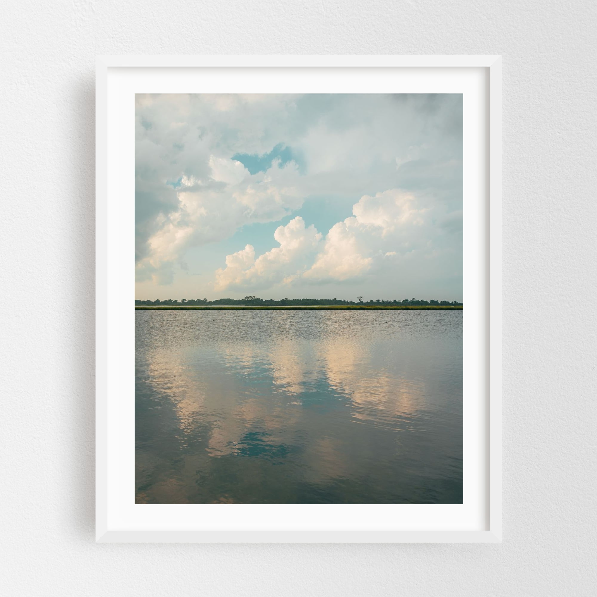 Assateague Island Reflections 03 - Photography White Framed Wall Art ...