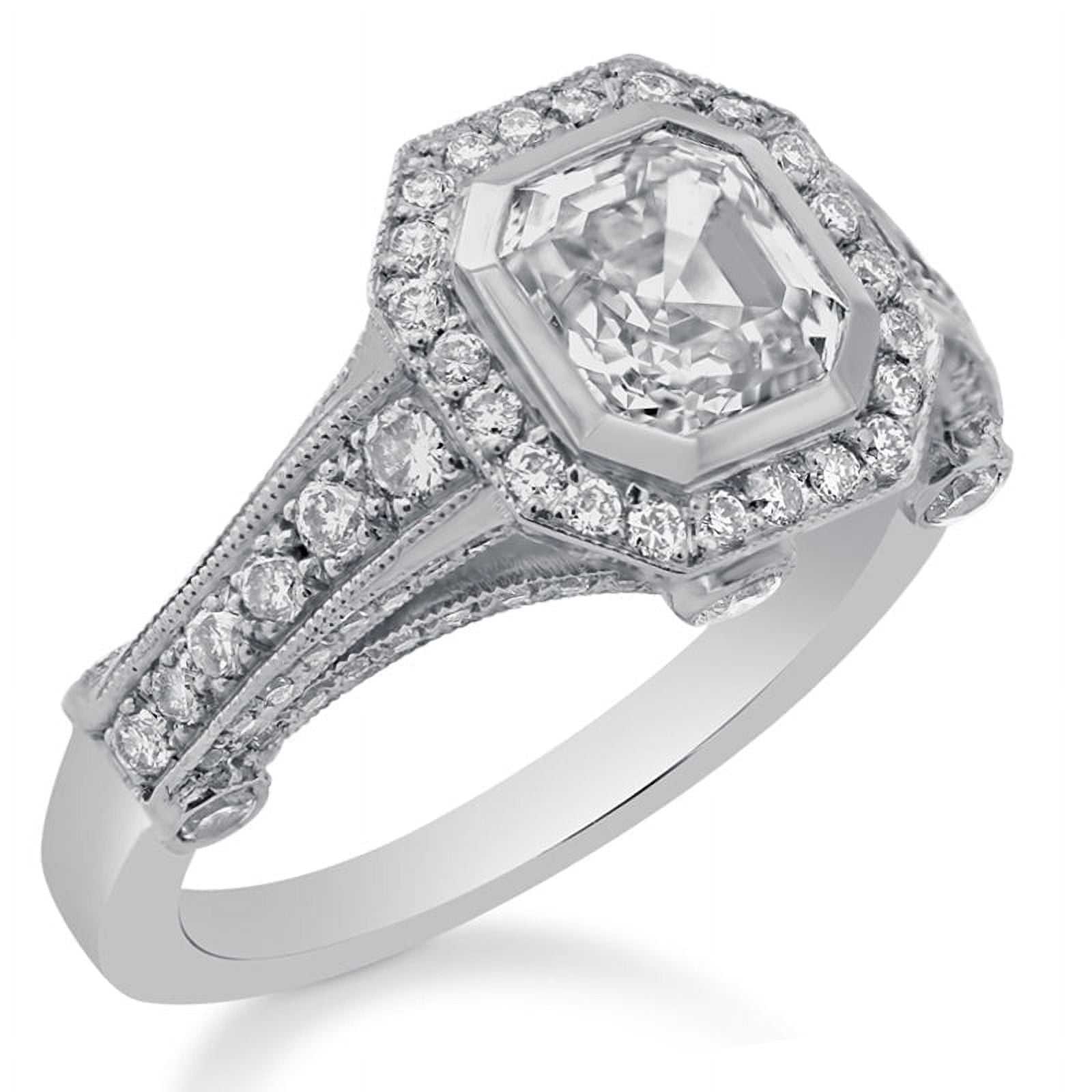 Asscher Cut Bezel Set Legacy Ornate Inspired Diamond Engagement Ring ...