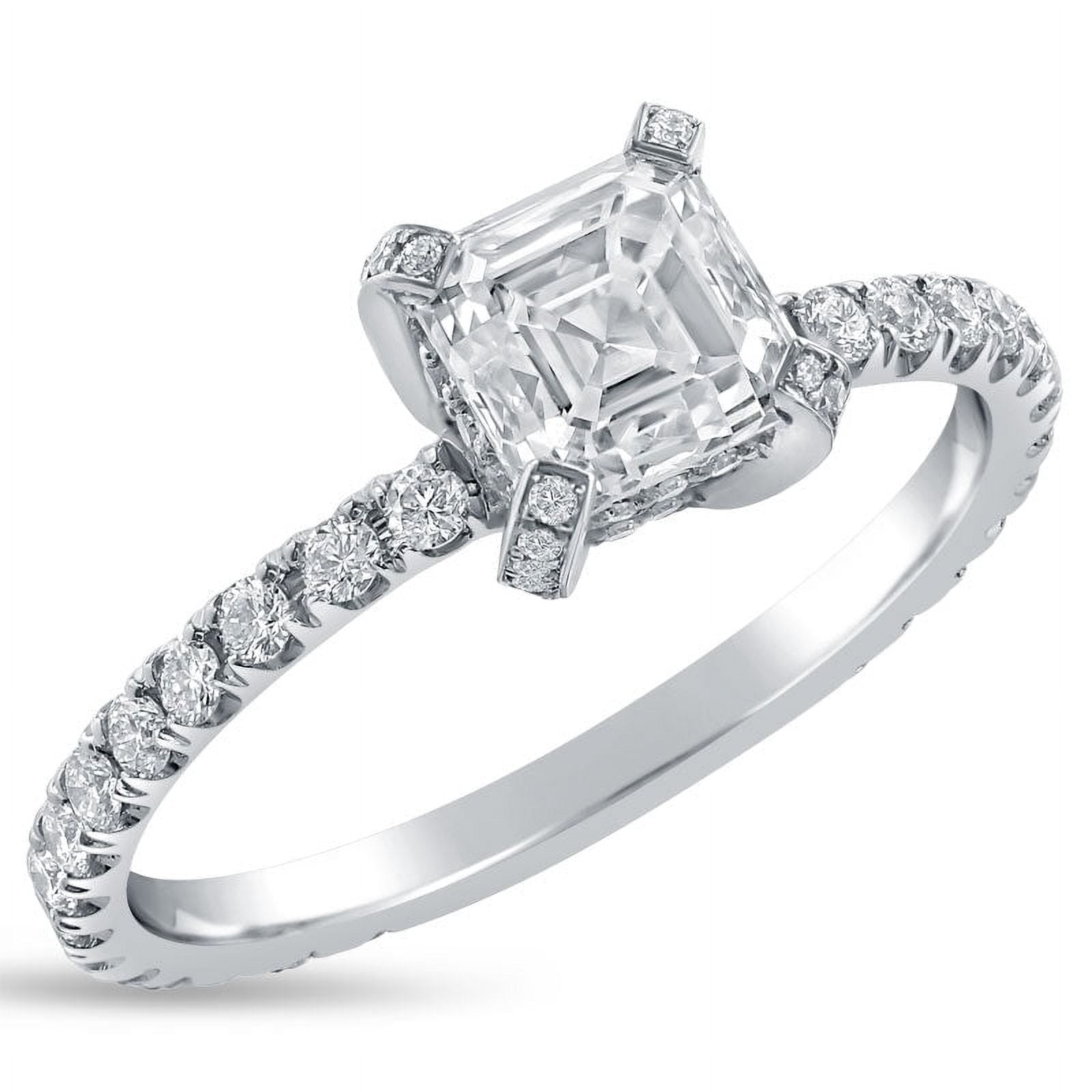 Asscher Cut Diamond Prongs Engagement Ring A43 - Walmart.com