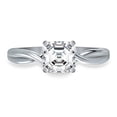 Asscher Cut Solitaire Diamond Ring, Twisted Shank Diamond Engagement ...