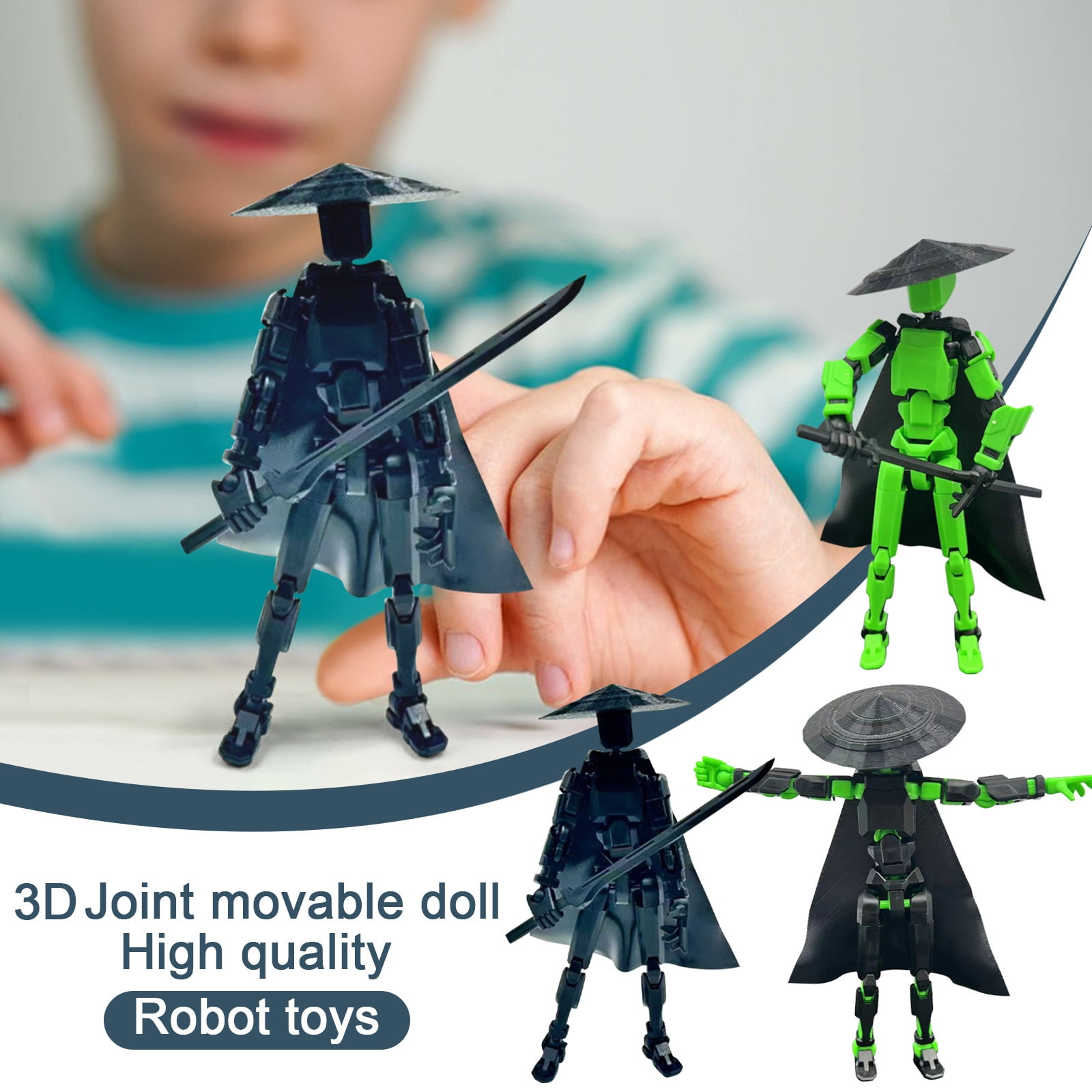 Assembed 3d printed toys,T13 Action Figure 3D Printed Multi-Jointed ...