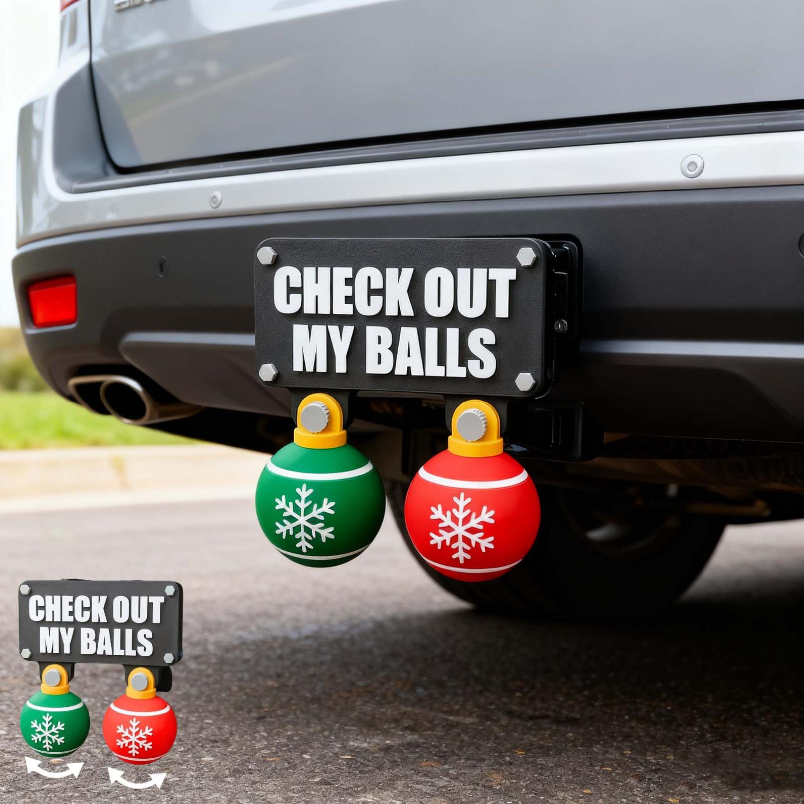 Assemblable Funny Check Out My Balls Christmas Hitch Cover Set, 3D ...