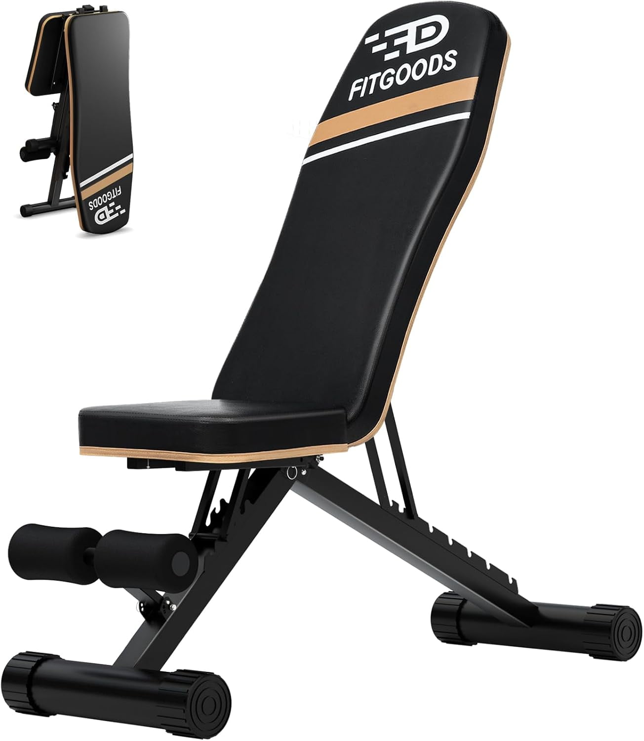 Assemble-Free Foldable Weight Bench Press for Home Gym, 660 LBS Capacity Incline Decline, Sit-up ...