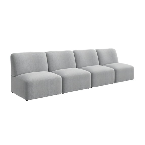Assemble Modular 4 Seater Sectional Lounge Sofa in Fog Fabric - Walmart.com
