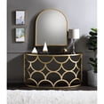 Assembled Metal Base Console Table with Half-Moon Tempered Glass Top ...