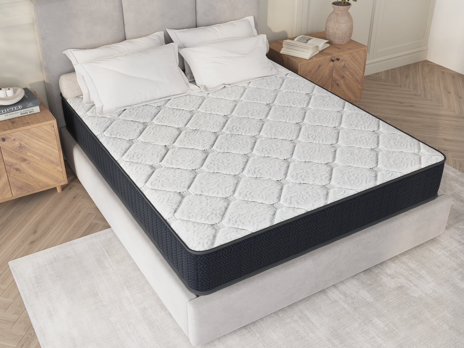 Assembled in USA - 10'' King Nest Basic Innerspring Hybrid Mattress ...