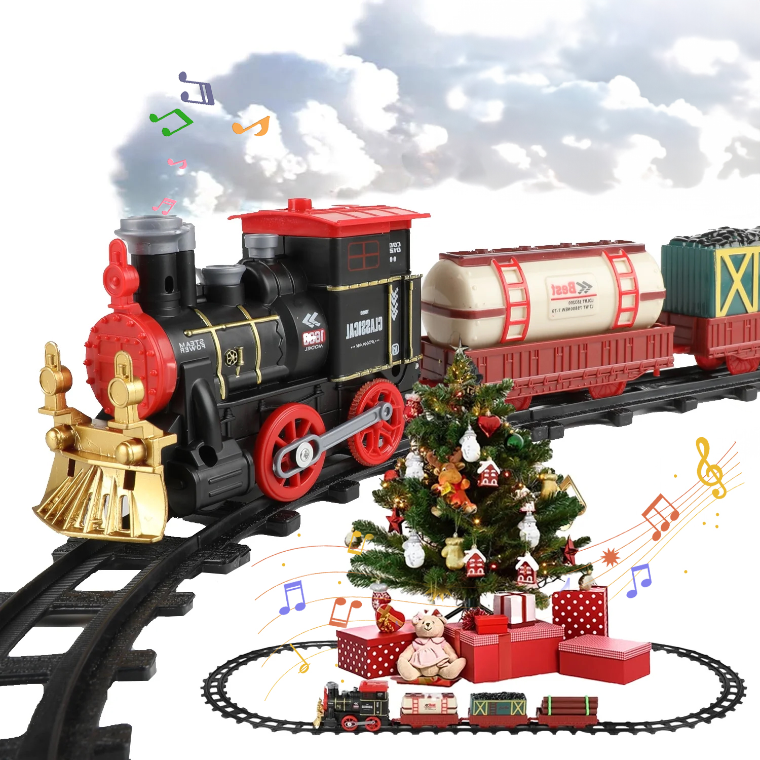 MasterPieces Lionel Junior Original 2-Car Wooden Steam Engine Train Set ...
