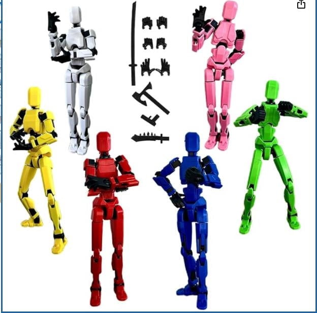 (Assembly Completed) 6 Packs T13 Action Figure, Dummy 13 3D Printed ...