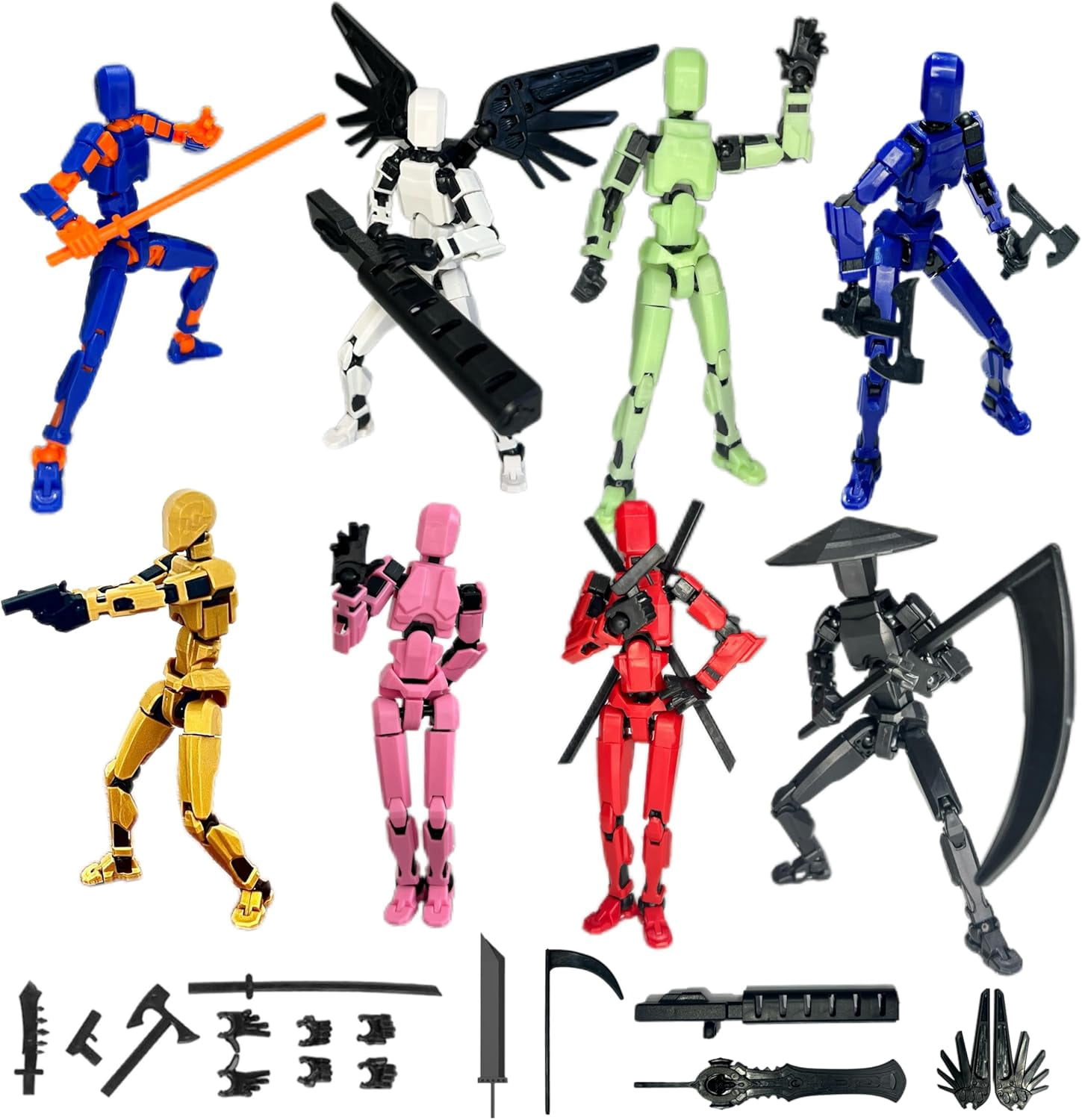 (Assembly Completed) 8 Packs T13 Action Figure Set, 3D Printed ...
