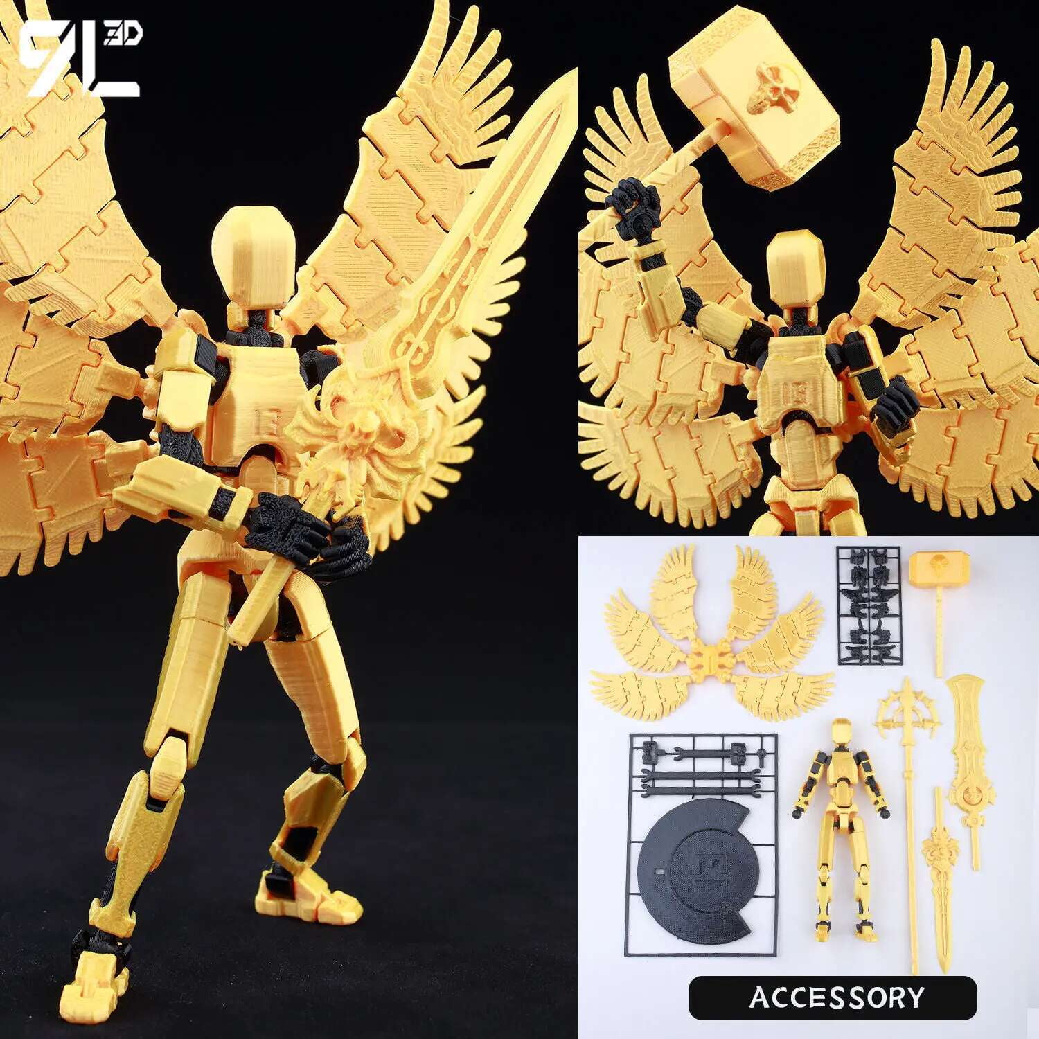 Assembly Completed Lucky 13 Figure Toy Dummy 3D Printed Movable ...