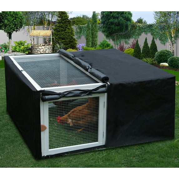 Assembly Free Chicken Coop with Cover, Foldable Chicken Run Cage Wooden ...