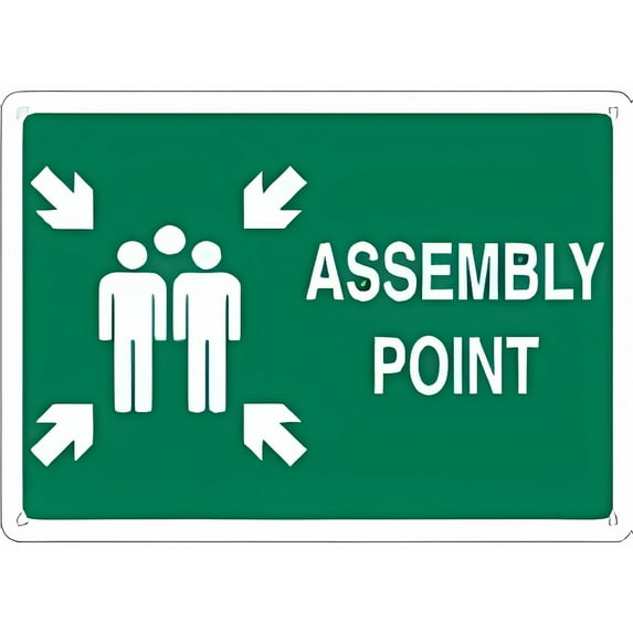 Assembly Point Fire and Emergency Evacuation Shelter Metal Tin Sign 12 ...