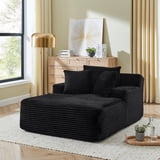No Assembly Single Lazy Sofa Lounge Chair, Fluffy Velvet Fabric, Modern ...