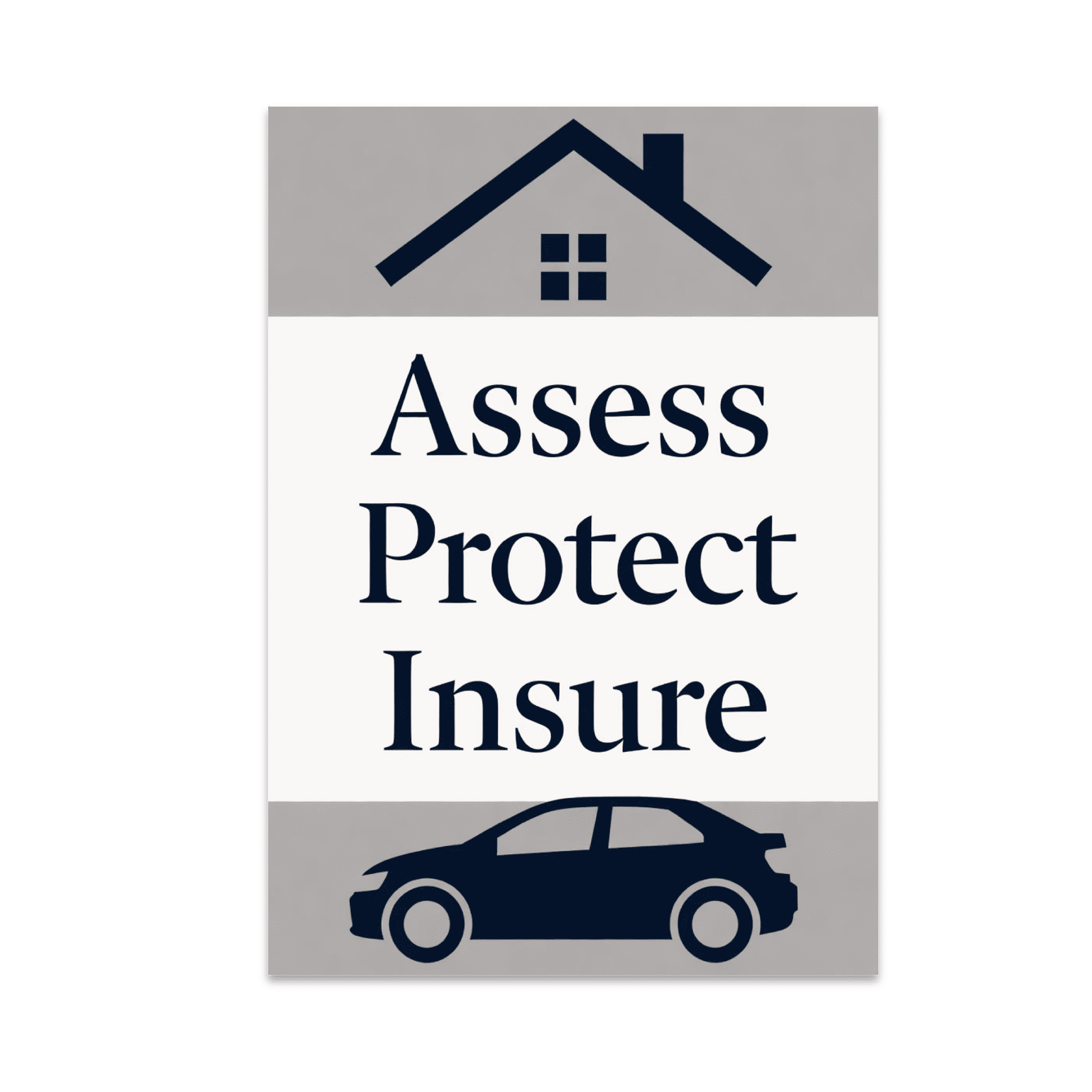 Assess Protect Insure Modern Insurance Wall Art - Office Decor - 13x19 ...