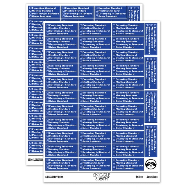 Assessment Standard Checklist Teacher Student School Sticker Set - Dark ...