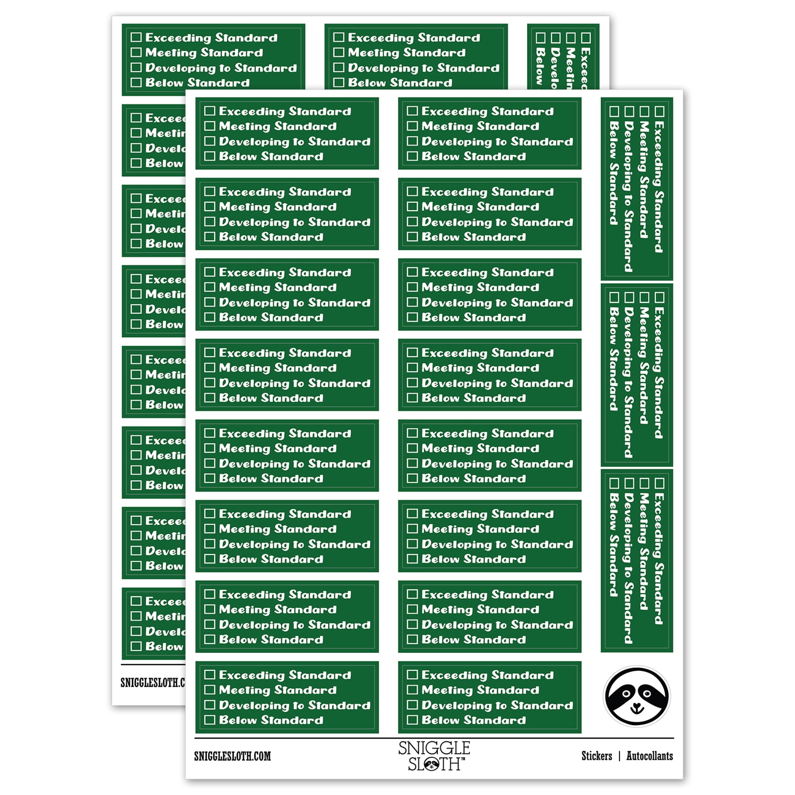 Assessment Standard Checklist Teacher Student School Sticker Set - Dark ...