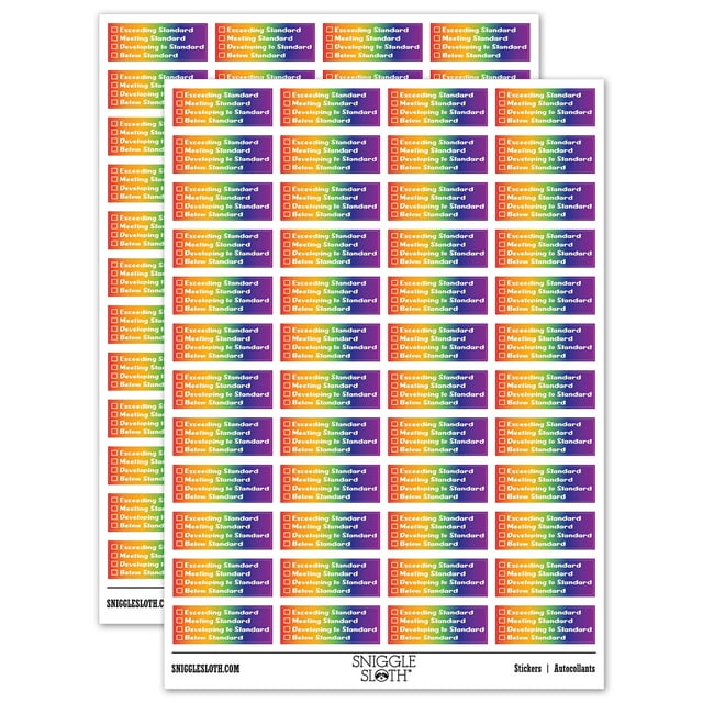 Assessment Standard Checklist Teacher Student School Sticker Set ...