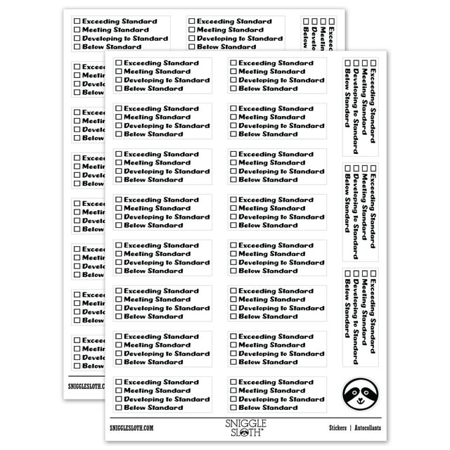 Assessment Standard Checklist Teacher Student School Sticker Set ...