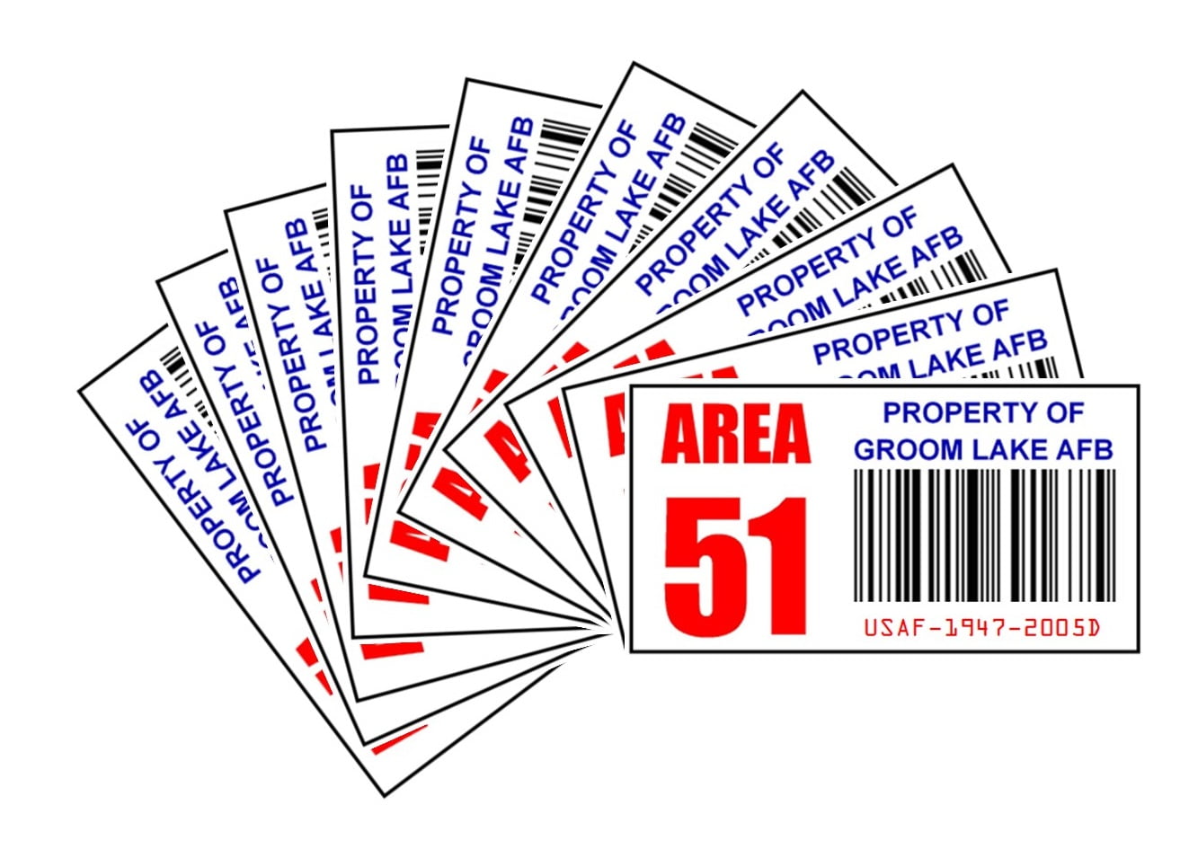 Asset Tag - Property of Area 51, Set of 10 - Walmart.com