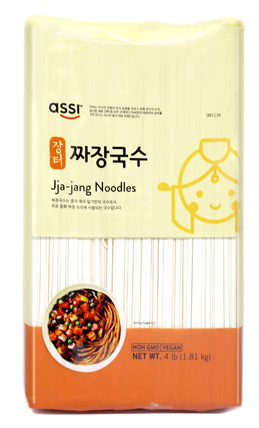 Assi Brand Oriental Style Noodle (Pasta) Dried Noodles, Jjajang, Net WT ...
