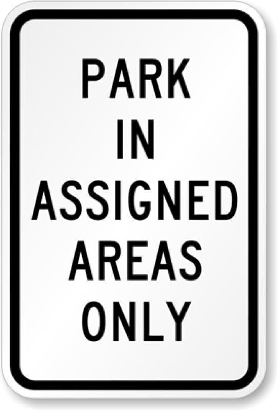 Assigned Areas Park School Weatherproof Metal Aluminum Sign SIZE: 8" x ...