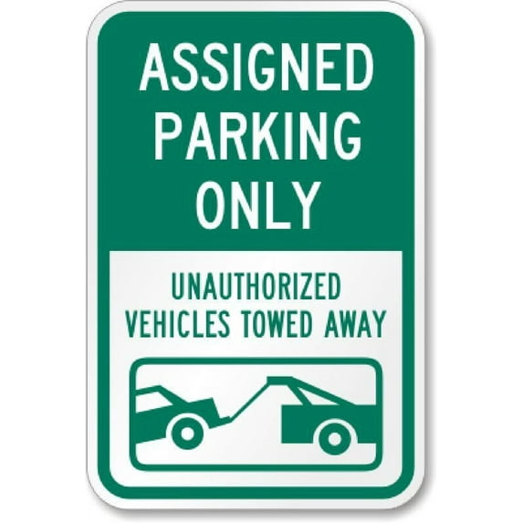 Assigned Parking Lot Weatherproof Metal Sign SIZE: 8" x 12" - Walmart.com