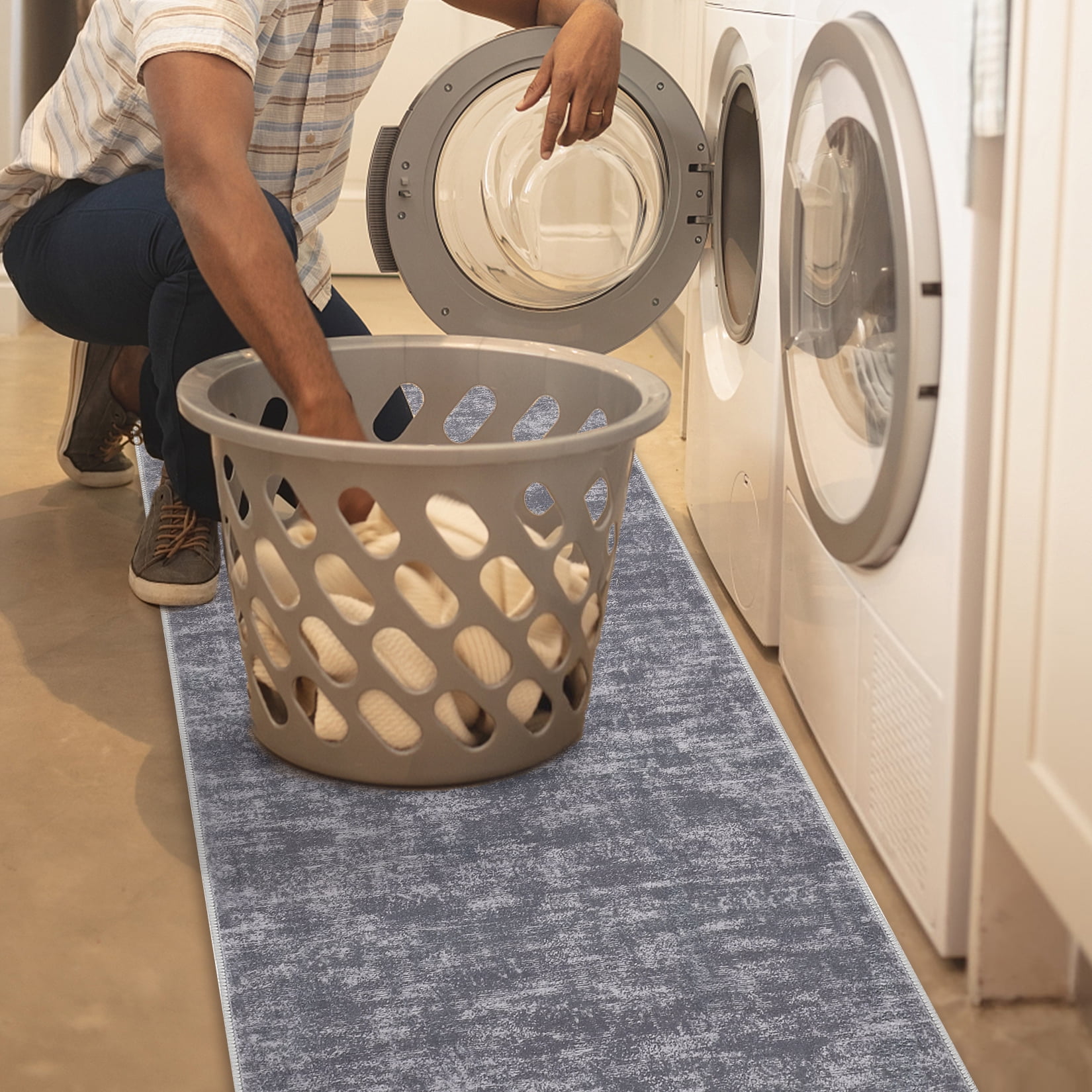 Assile 2'3" x 8' Runner Rug Solid Washable Rugs Runners for Hallways ...