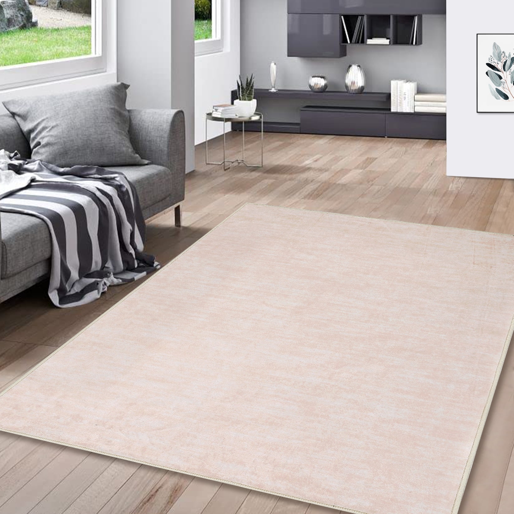 Assile 3' x 5' Area Rug for Living Room Machine Pink Washable Rugs ...