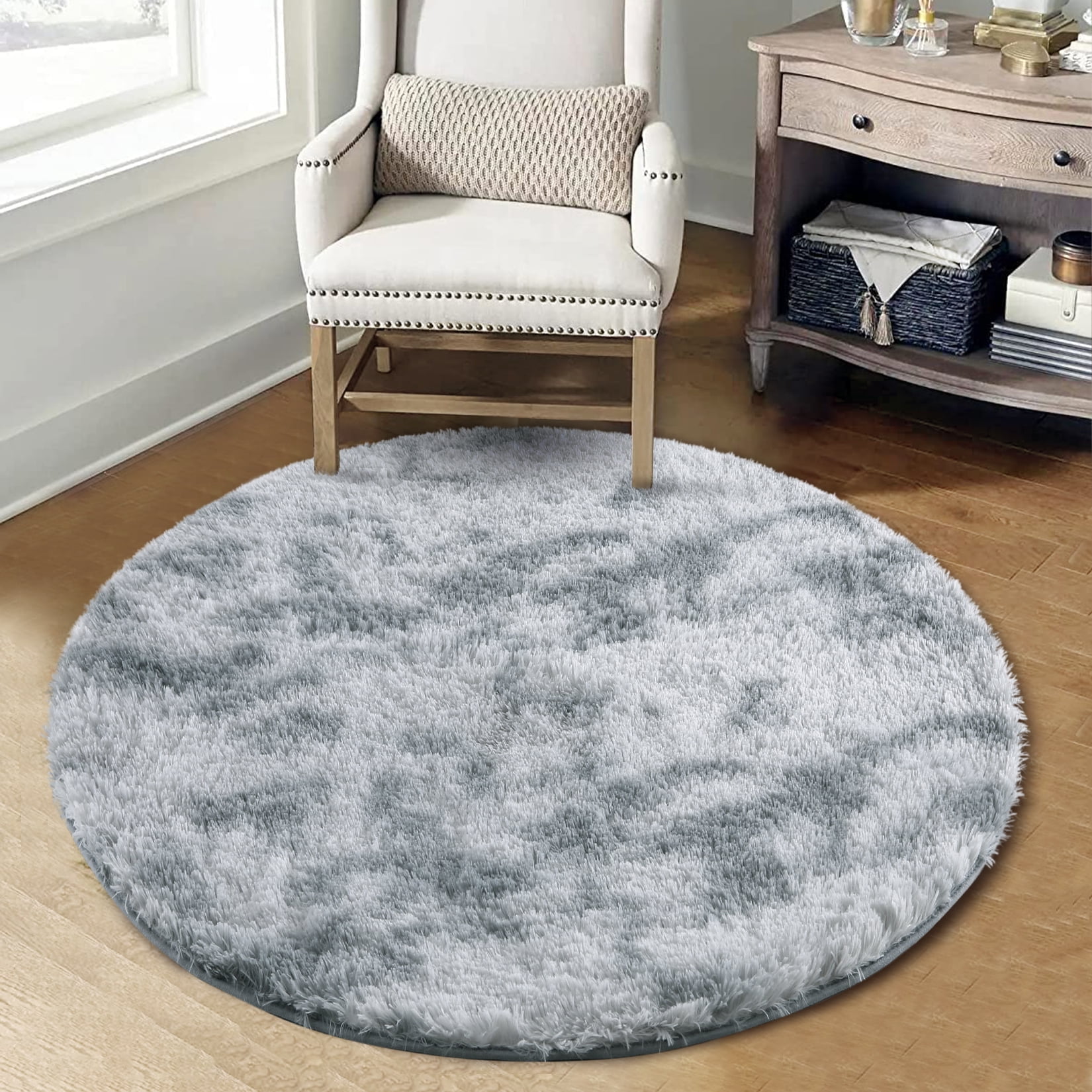 ZACOO 4 x 4 Feet Round Fluffy Soft Area Rug, Shag Fuzzy Foyer Rug for ...