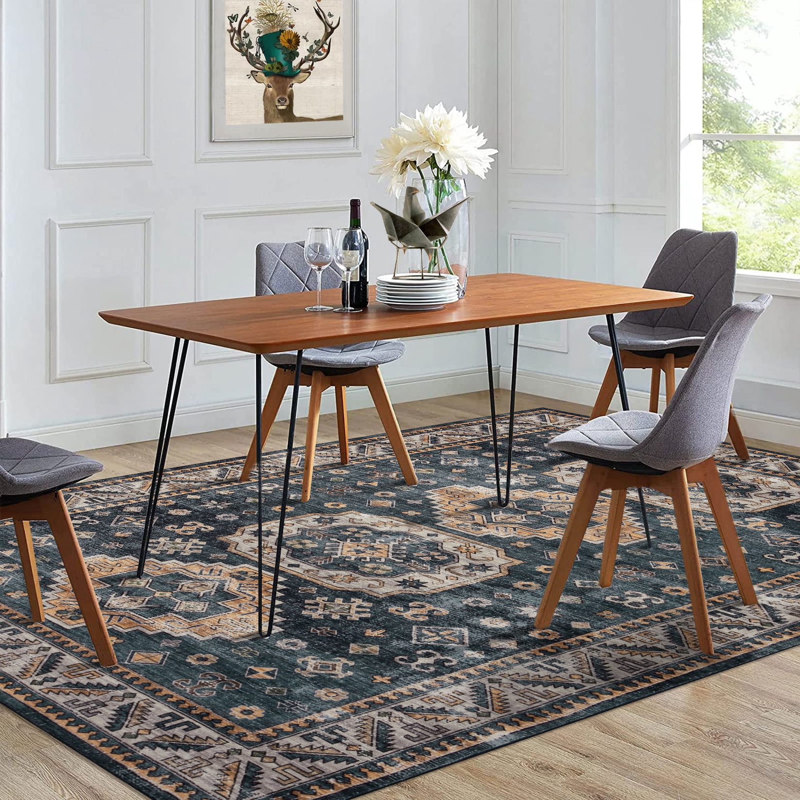 Assile Area Rug Machine Washable Area Rug Indoor Persian Rug Bohemian ...