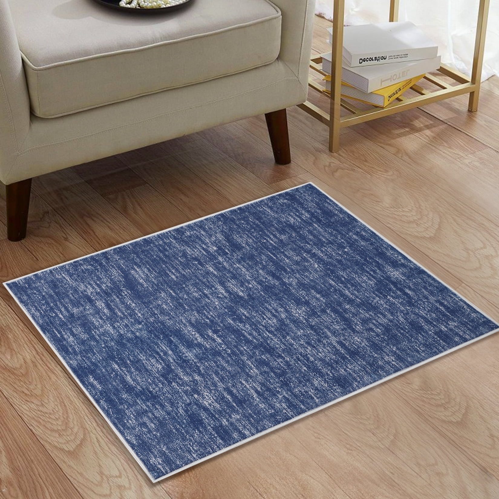Assile Contemporary Solid Indoor Throw Carpet, Washable Non-Slip Area ...