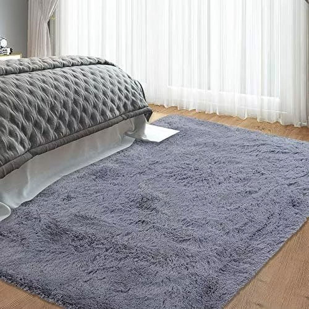 ZACOO Shag Rug Gray 5' x 8' Modern Indoor Plush Shaggy Area Rugs, Non ...