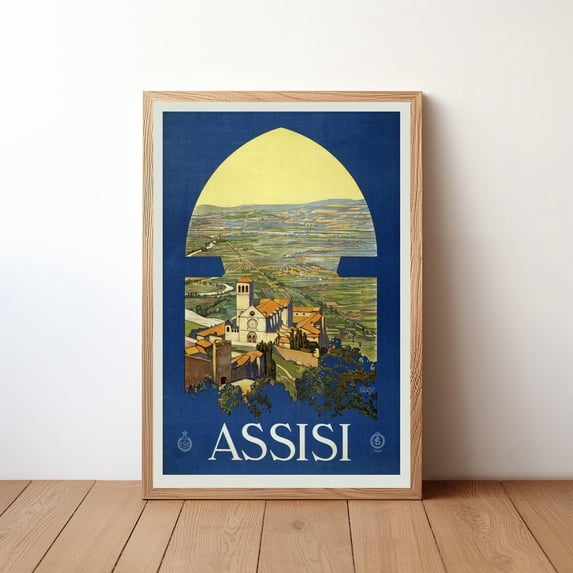 Assisi Italy Wall Art Vintage Travel Wall Art Retro Travel Italian Wall ...