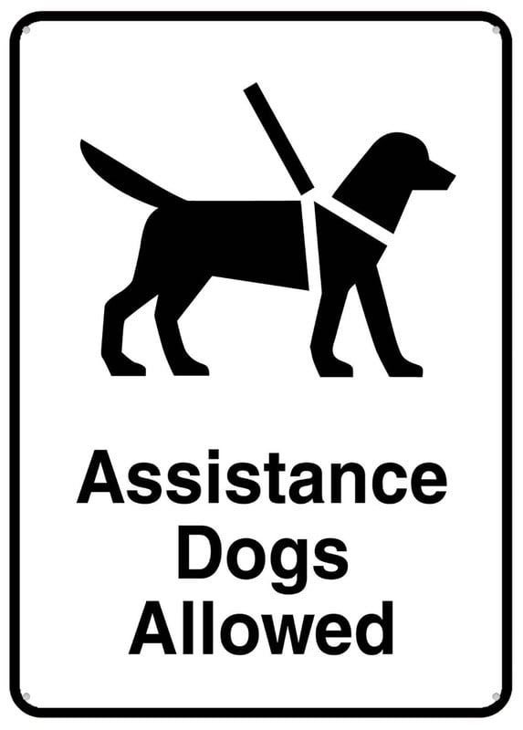 Assistance Dogs Allowed Sign Outdoor Metal Sign - 12 X 8 Metal Signs ...