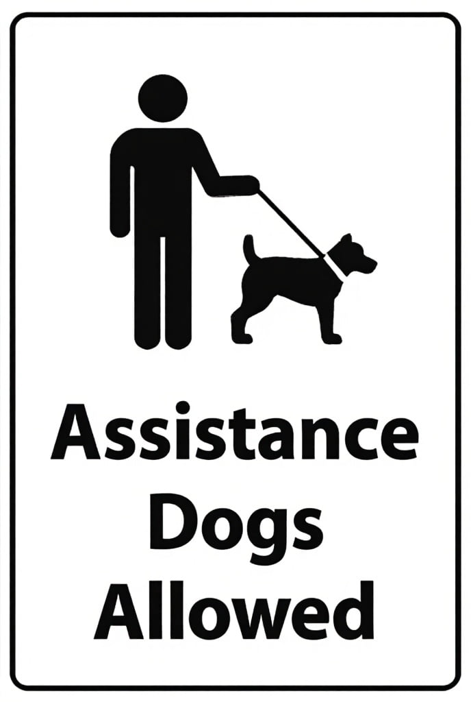Assistance Dogs Owed Sign - 8"x12" Aluminum Metal Sign with Symbol, UV ...