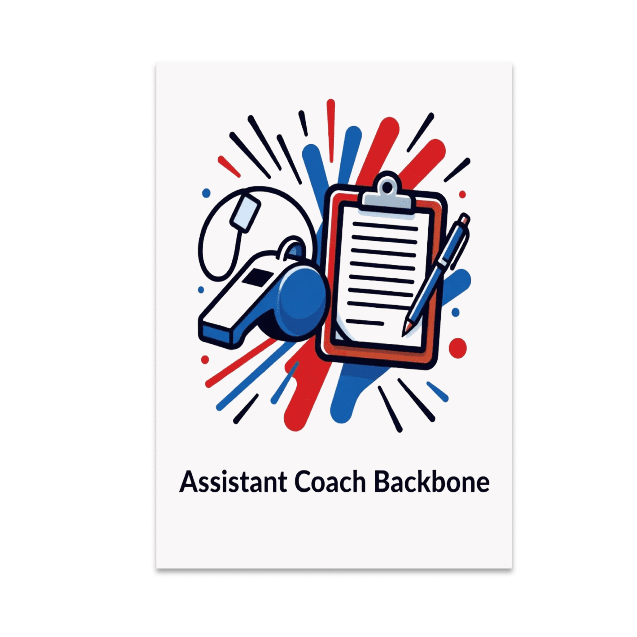 Assistant Coach Backbone Poster Art - Sports Coach - 13x19 Poster Print ...