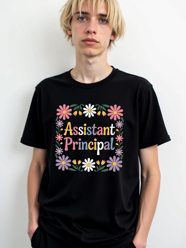 Assistant Principal Floral Tee for men graphic t shirts black 2026 ...