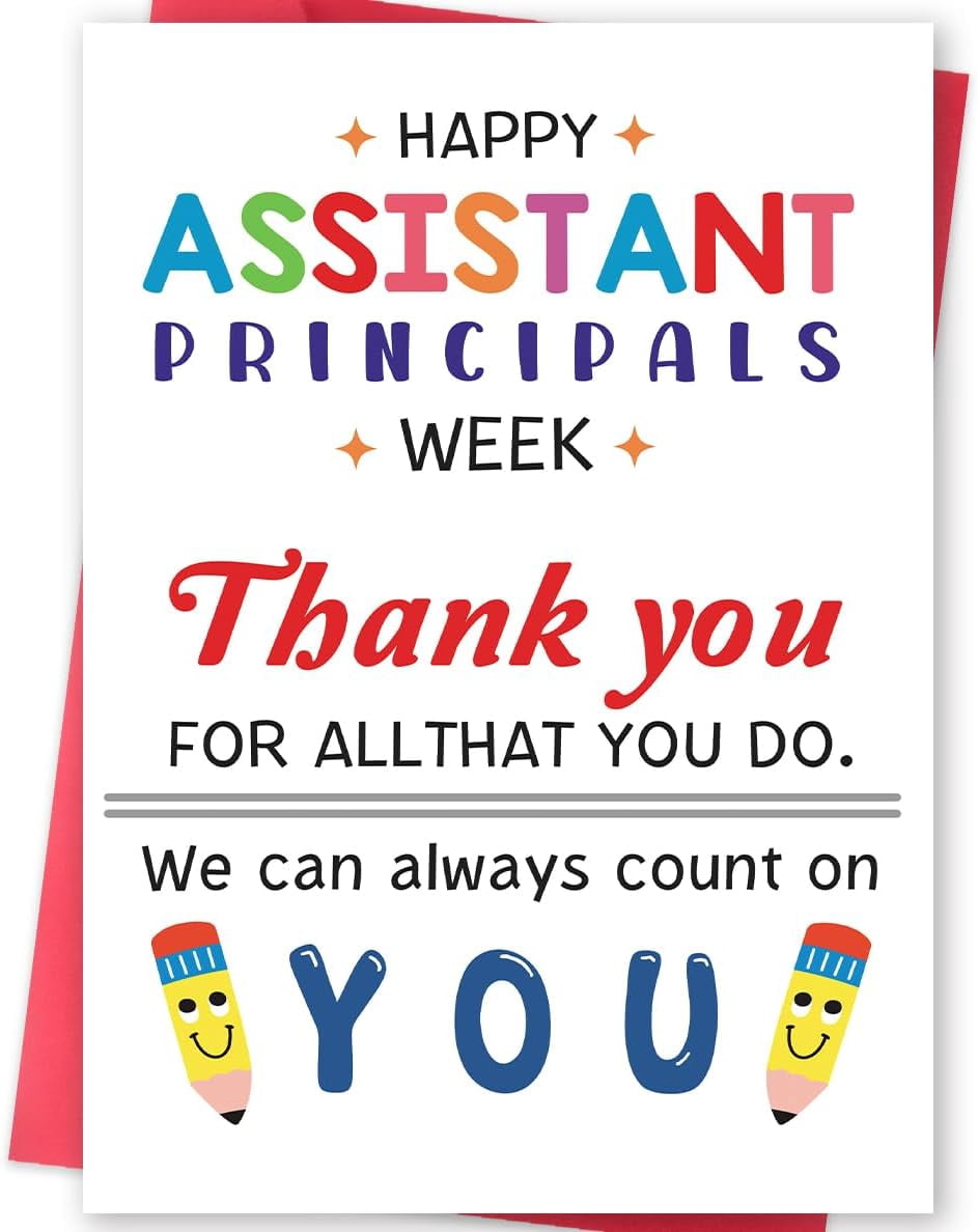 Assistant Principals Week Card, Thank You Card for Assistant Principal ...