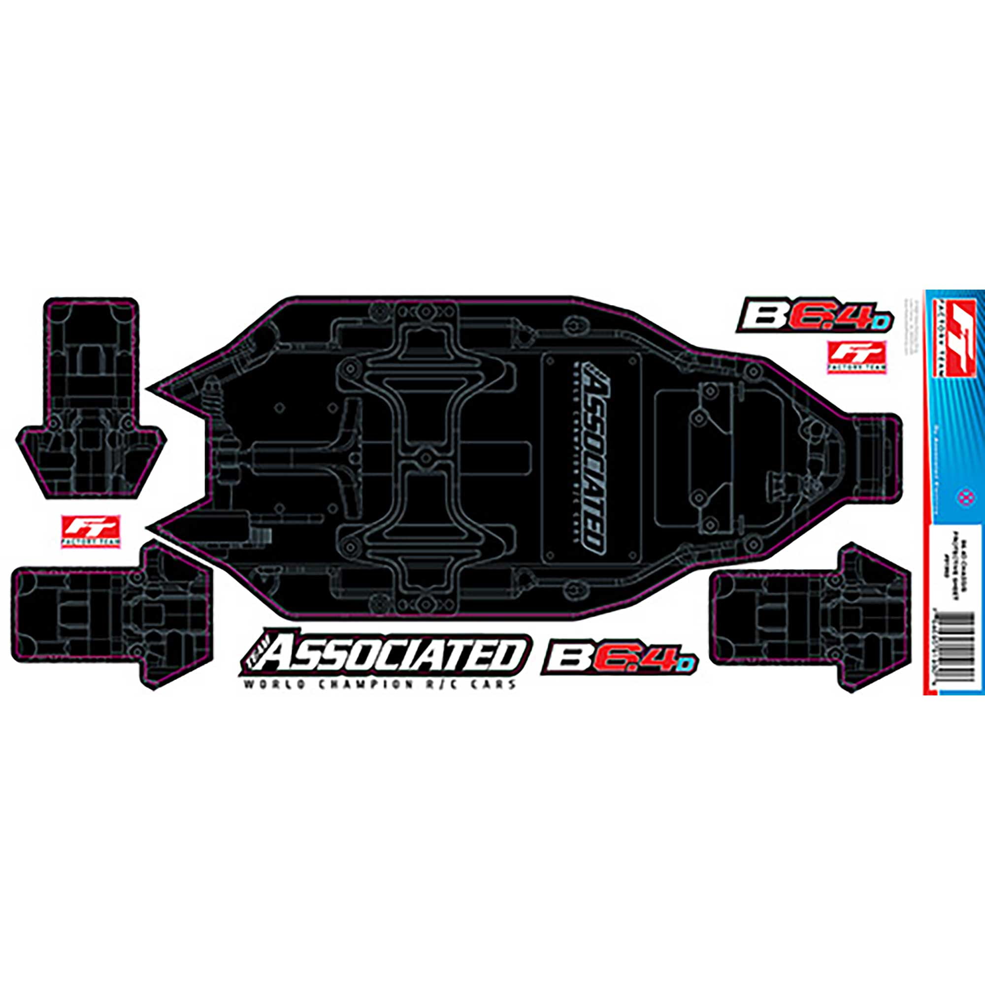 Associated 91980 RC10b6.4d Ft Chassis Protective Sheet Printed ...