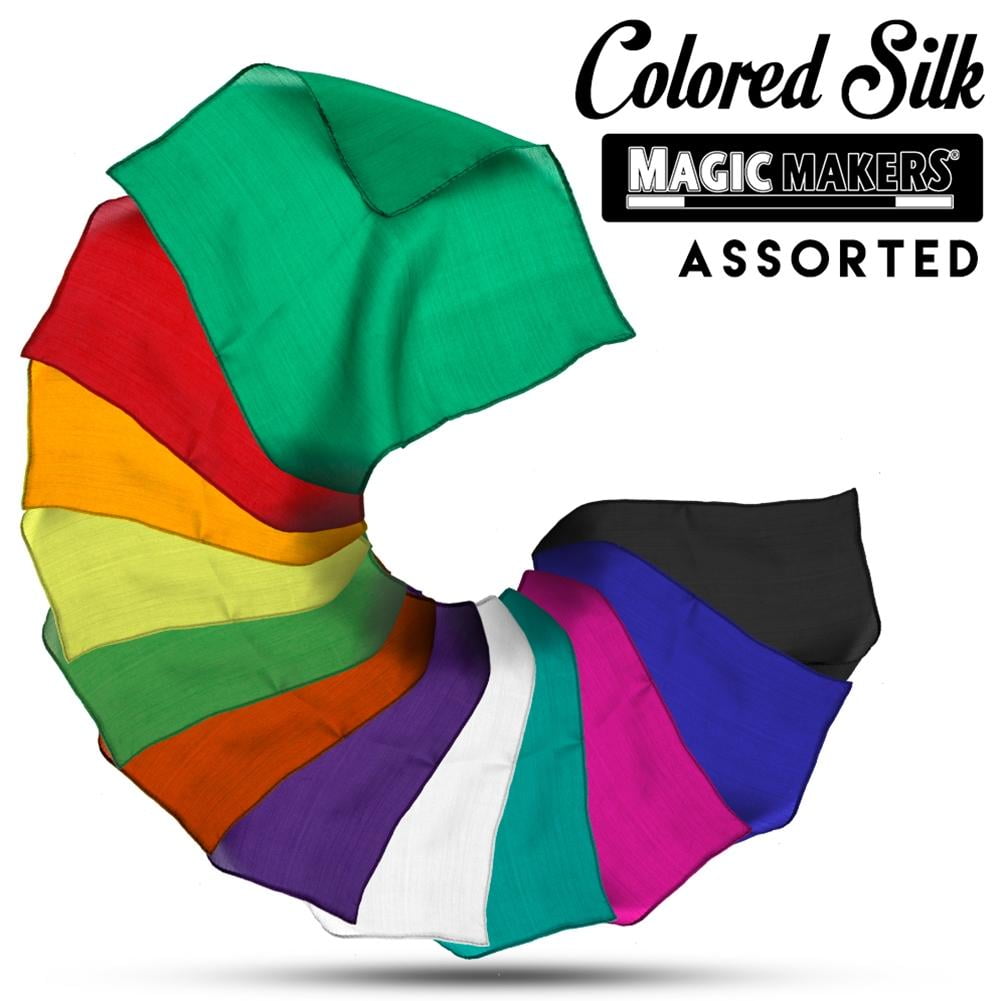 Assorted 12 inch Colored Silks- Professional Grade (12 Pack) - Walmart.com