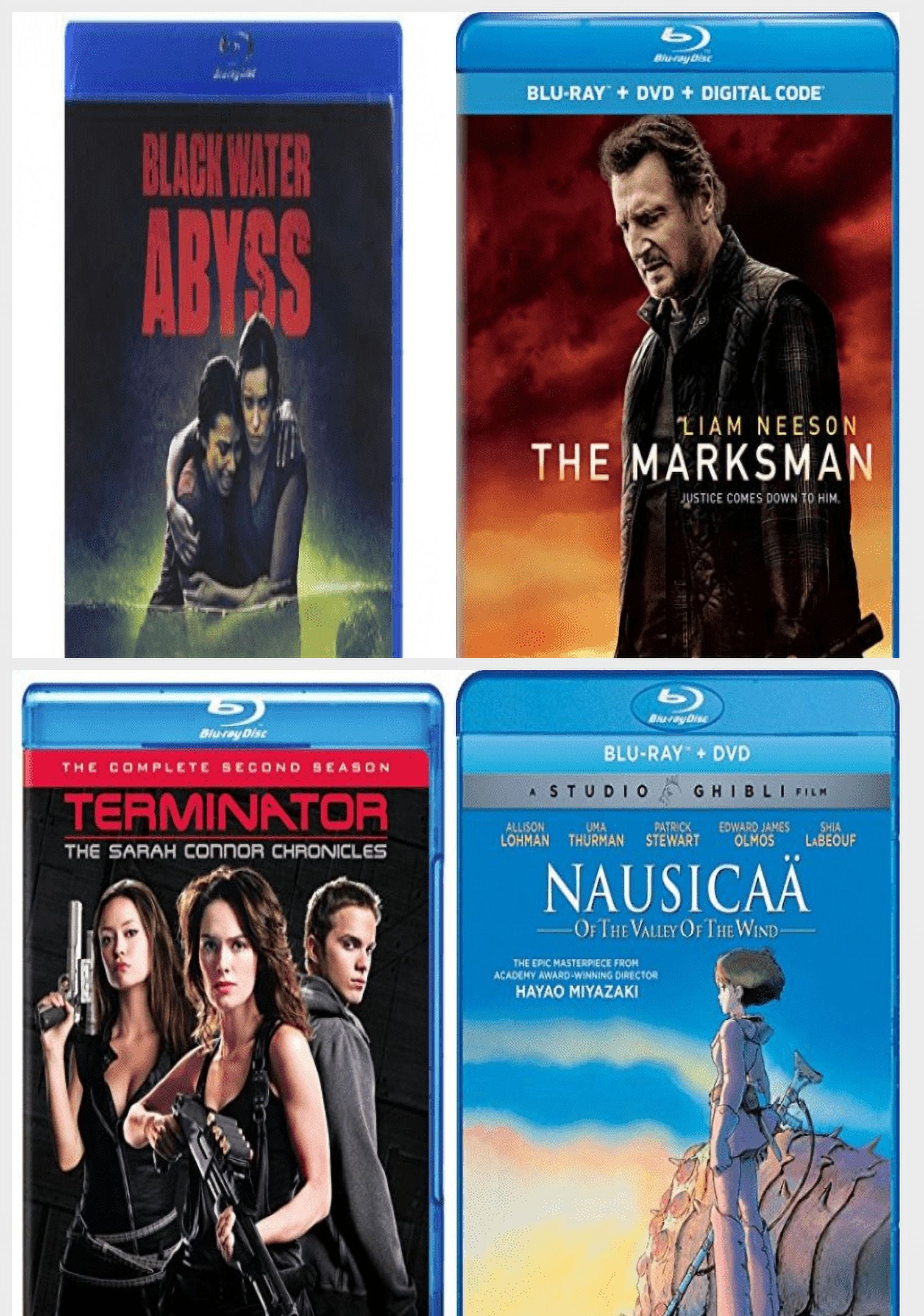 Assorted 4 Pack Blu-Ray Bundle: Black Water: Abyss, The Marksman ...