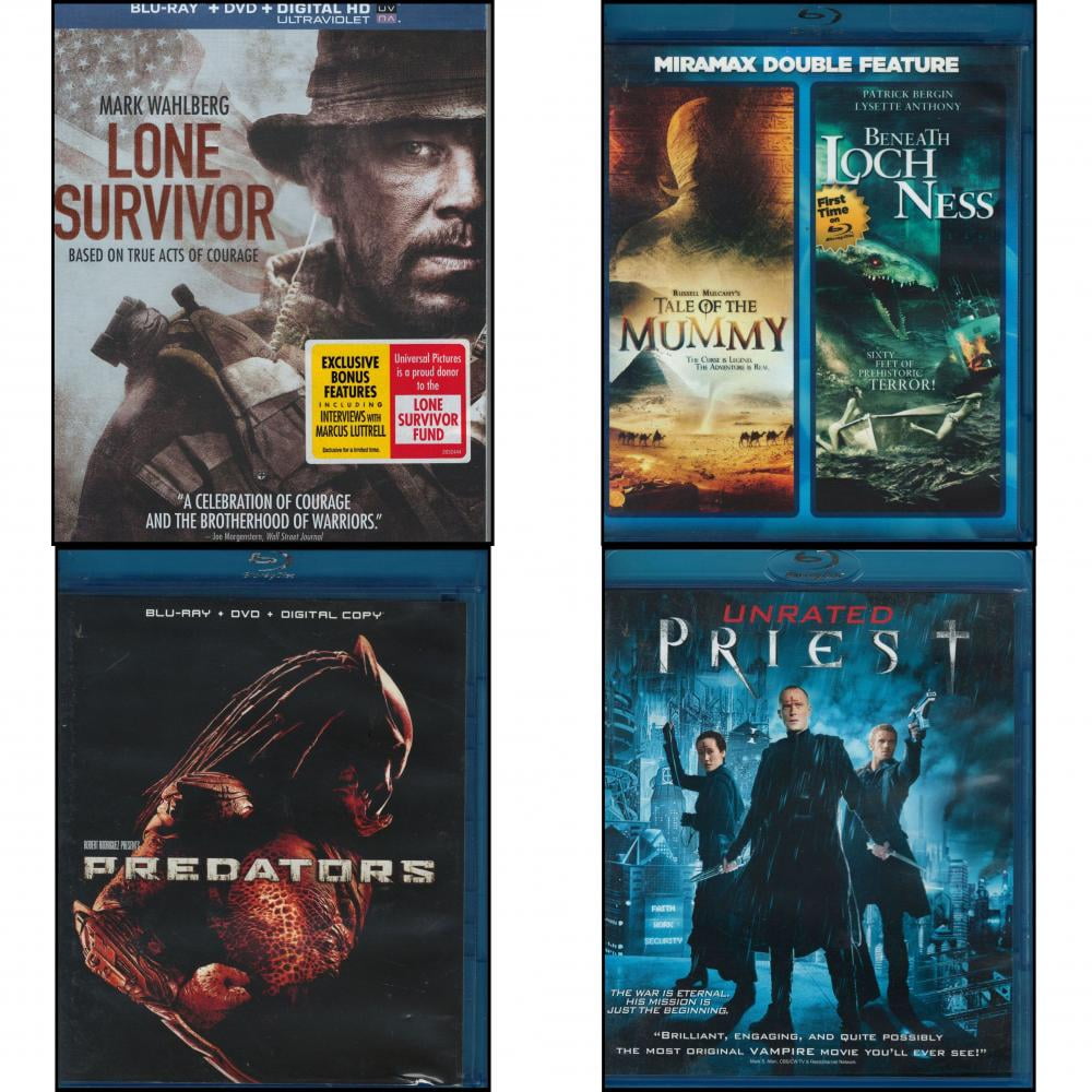Assorted 4 Pack Blu-Ray Bundle: Lone Survivor : Double Feature: Russell ...