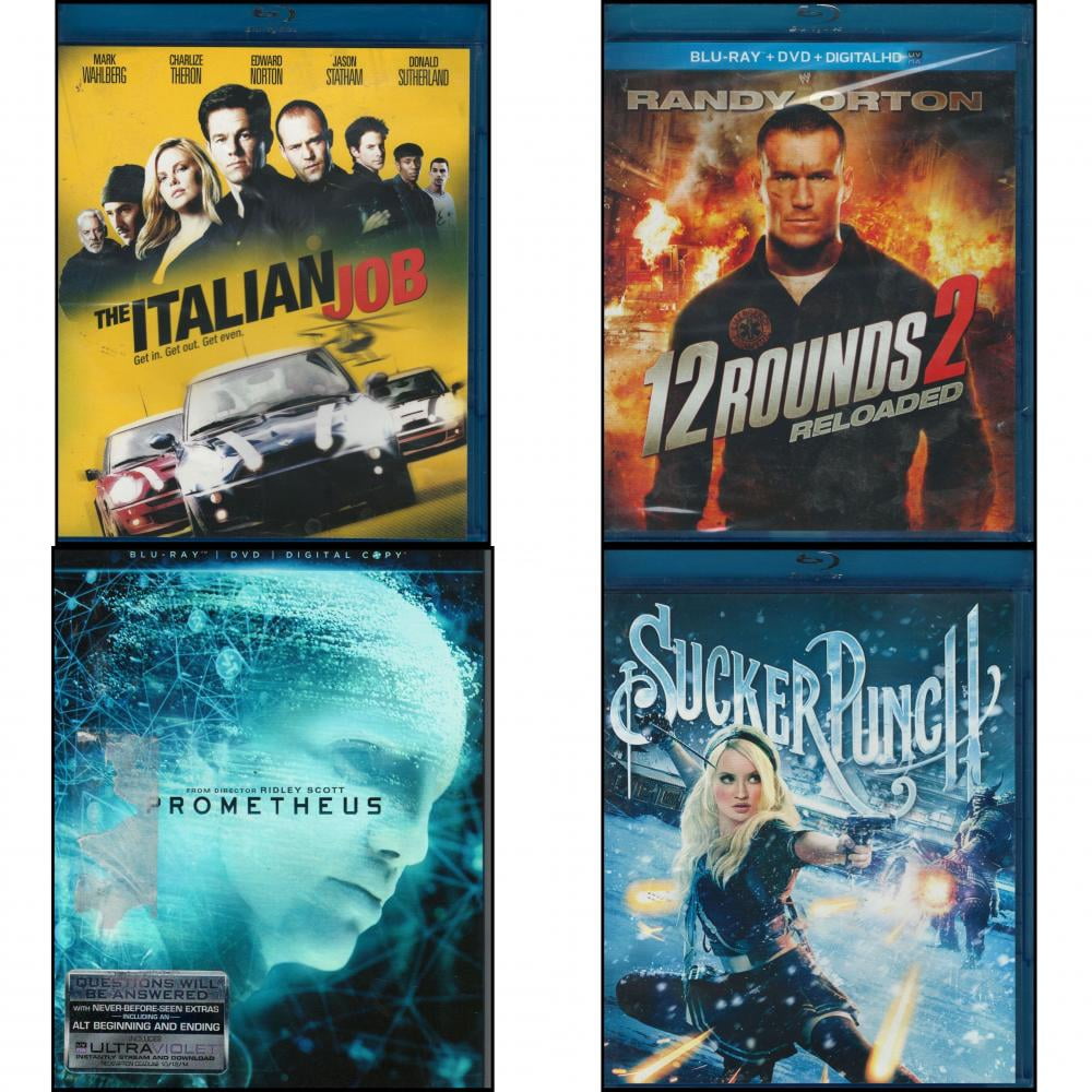 Assorted 4 Pack Blu-Ray Bundle: The Italian Job : 12 Rounds Reloaded 2 ...