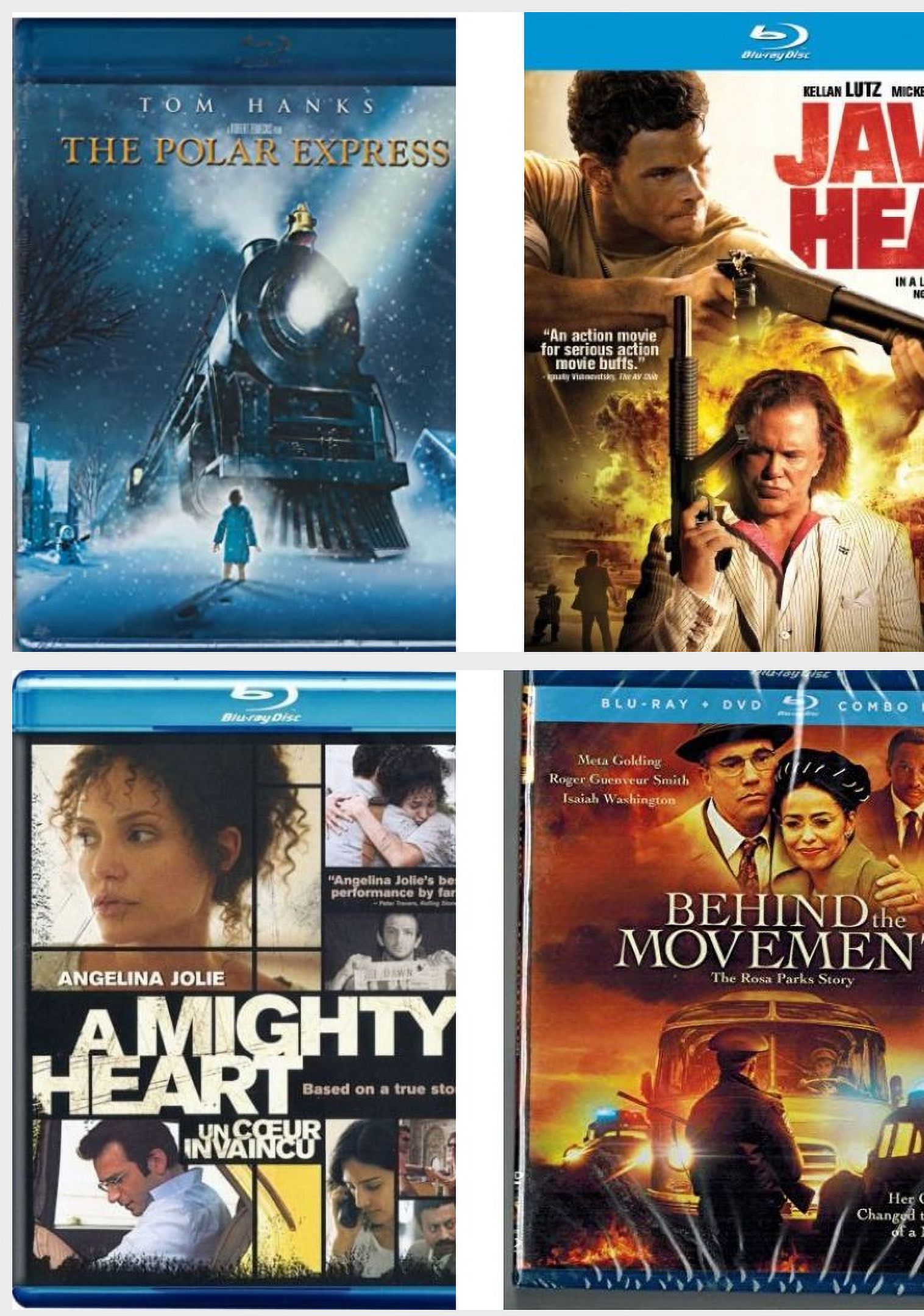 Assorted 4 Pack Blu-Ray Bundle: The Polar Express, Java Heat, A mighty ...