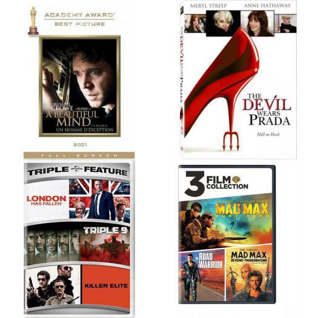 Assorted 4 Pack DVD Bundle: A Beautiful Mind : The Devil Wears Prada ...