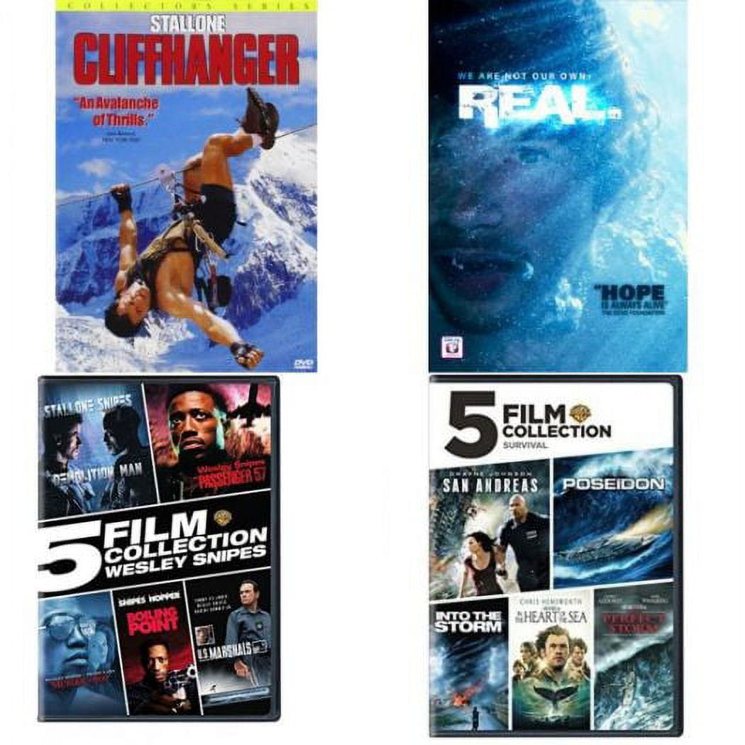 Assorted 4 Pack DVD Bundle: Cliffhanger Collector's Edition : Real : 5 ...