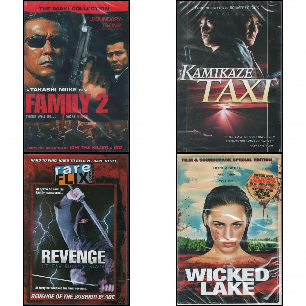 Assorted 4 Pack DVD Bundle: Family, Part 2 : Kamikaze Taxi : Revenge of the Bushido Blade aka ...
