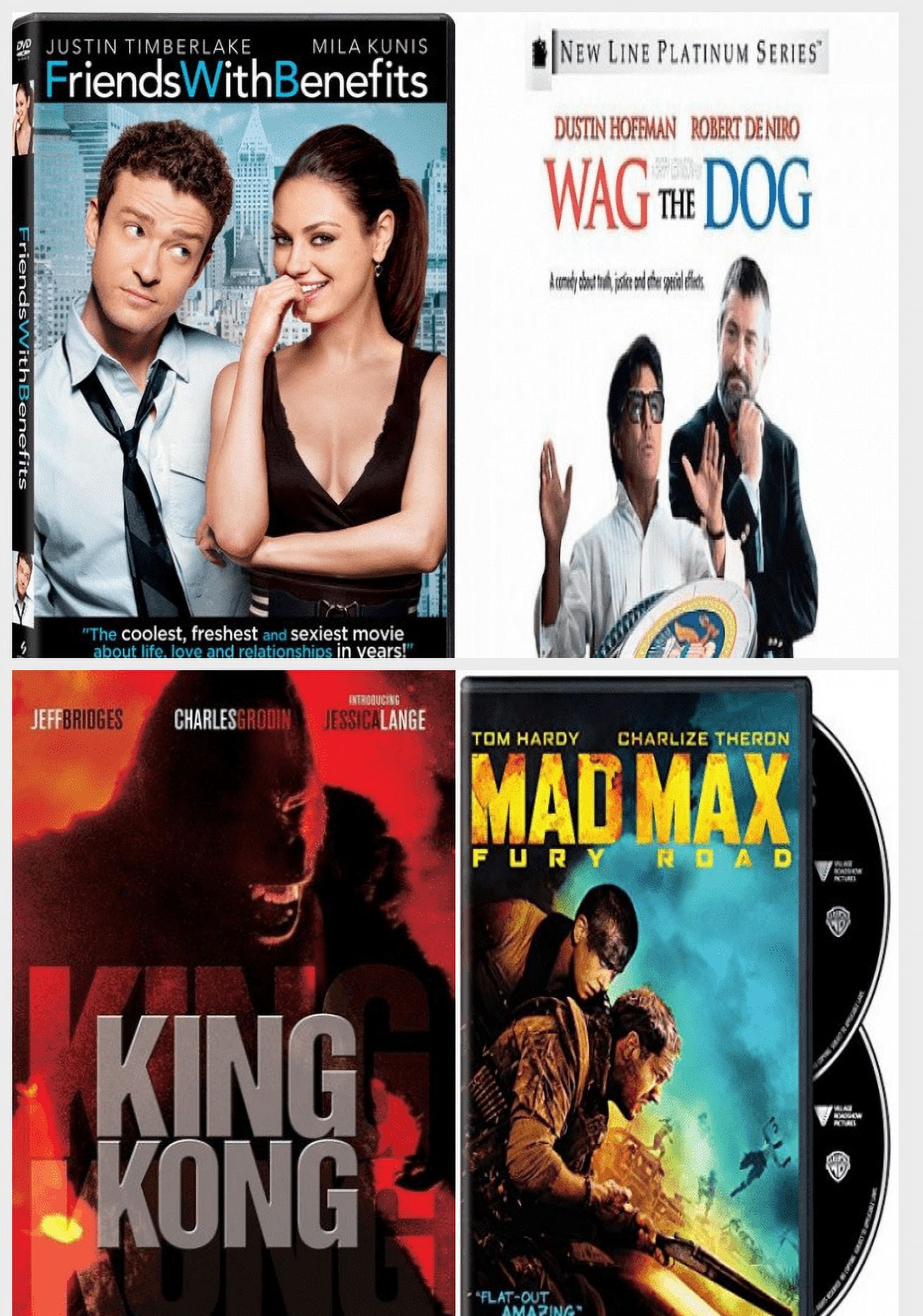 Assorted 4 Pack DVD Bundle: Friends with Benefits, Wag The Dog, King ...